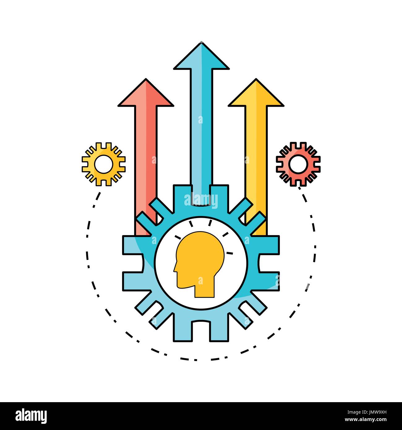 technology data process to teamwork development Stock Vector Image ...