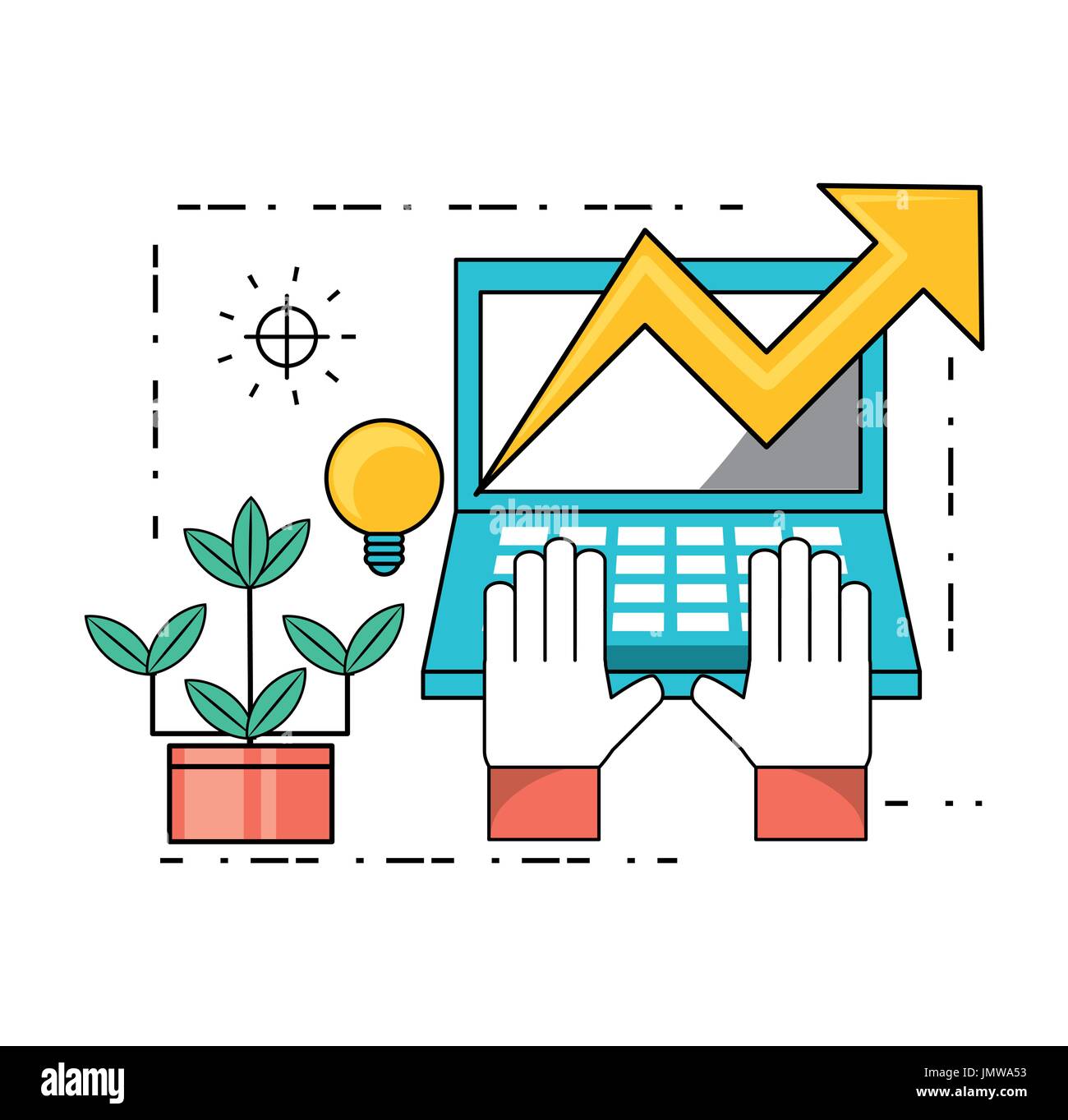 Hands processing Stock Vector Images - Alamy