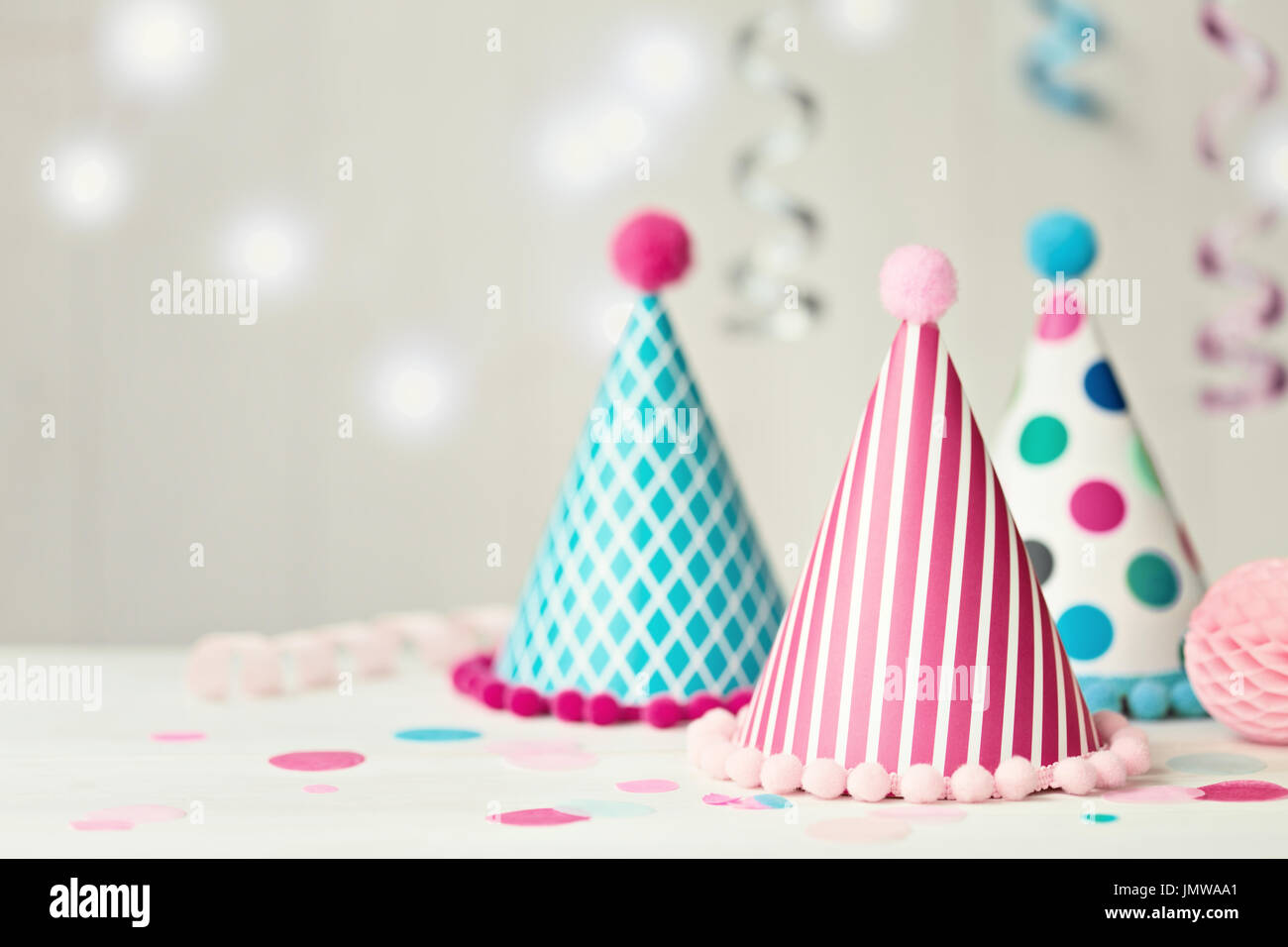 Party hat background Stock Photo - Alamy