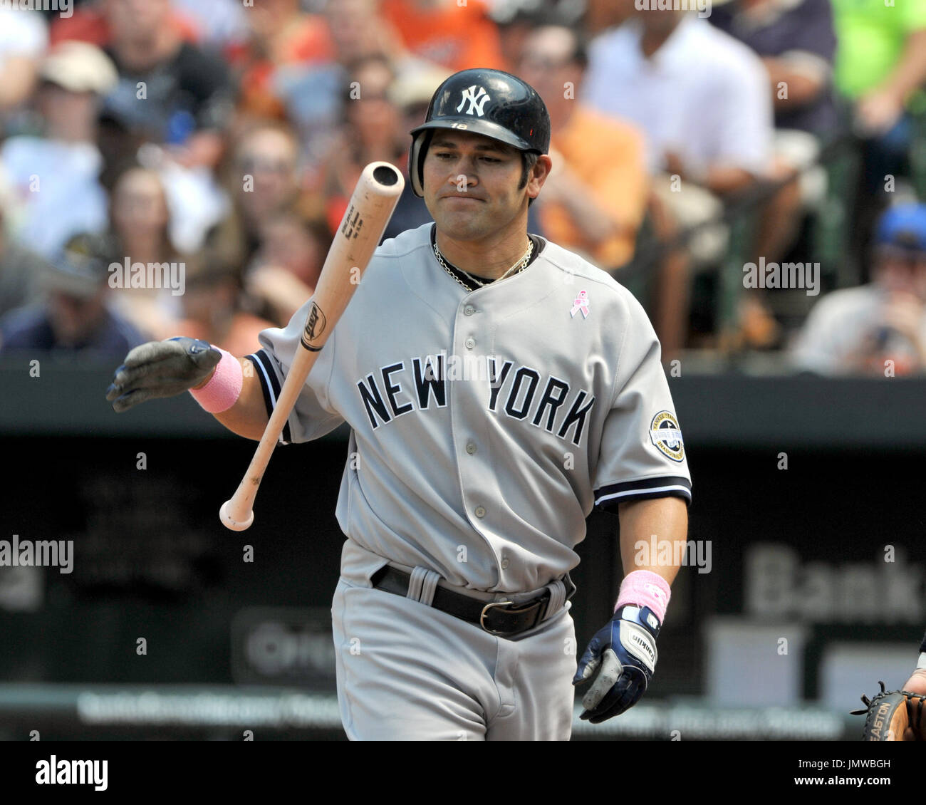Baltimore, MD - May 10, 2009 -- New York Yankees left fielder Johnny ...