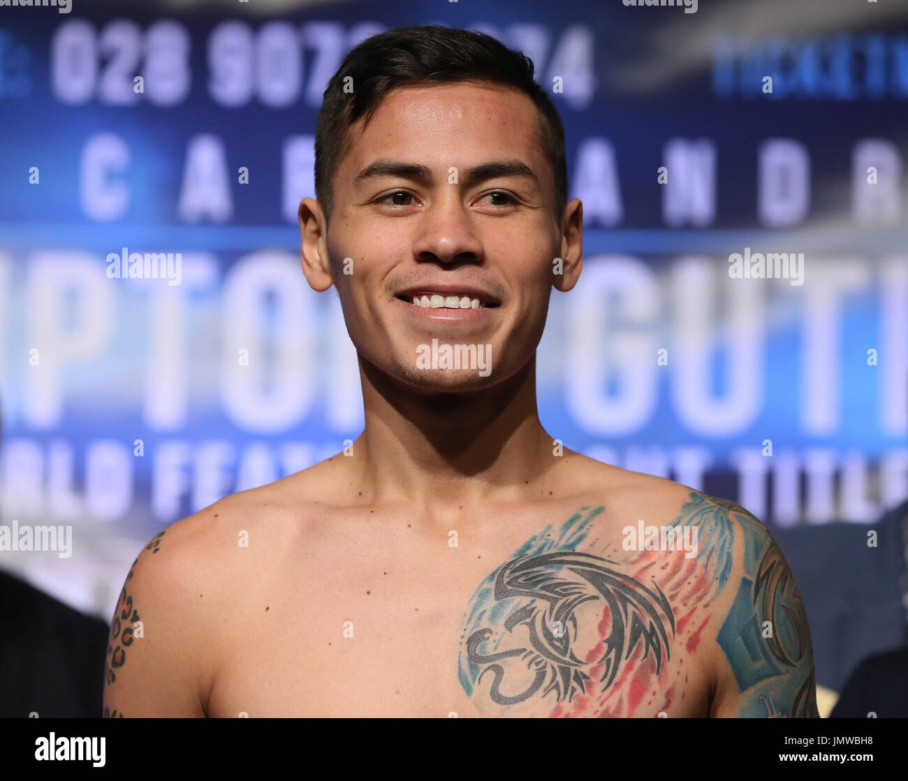 Andres Gutierrez during the weigh-in at the Europa Hotel, Belfast Stock ...