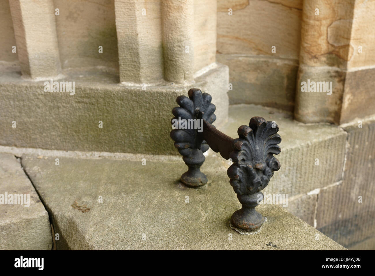 Cast iron Boot scraper mounted on stone at all saints church stand ...
