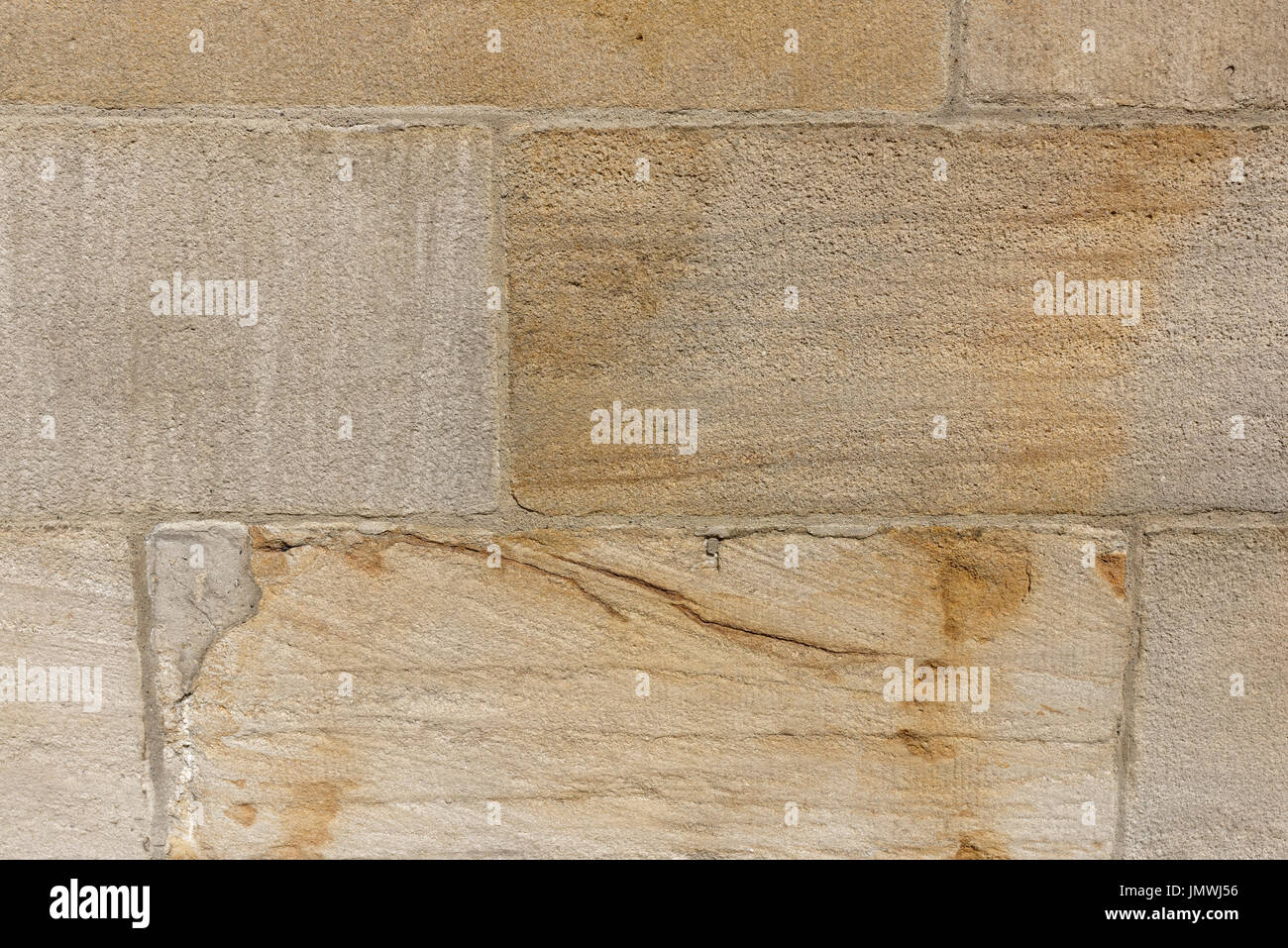 Sandblasted and cleaned sandstone church wall close up at all saints ...