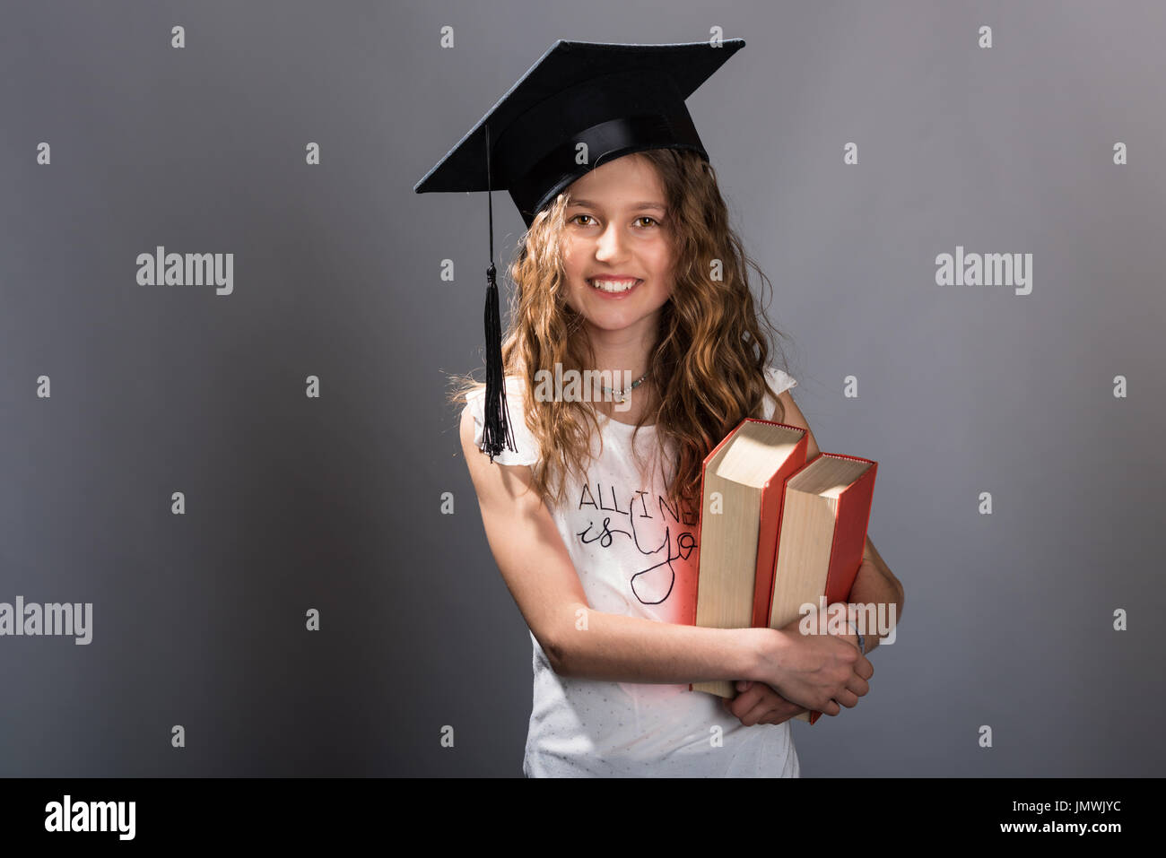 Female student with graduation hat Stock Photo - Alamy