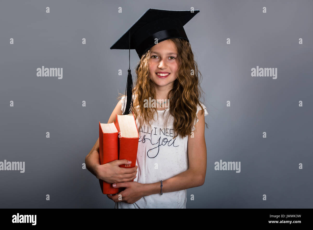 Female student with graduation hat Stock Photo - Alamy