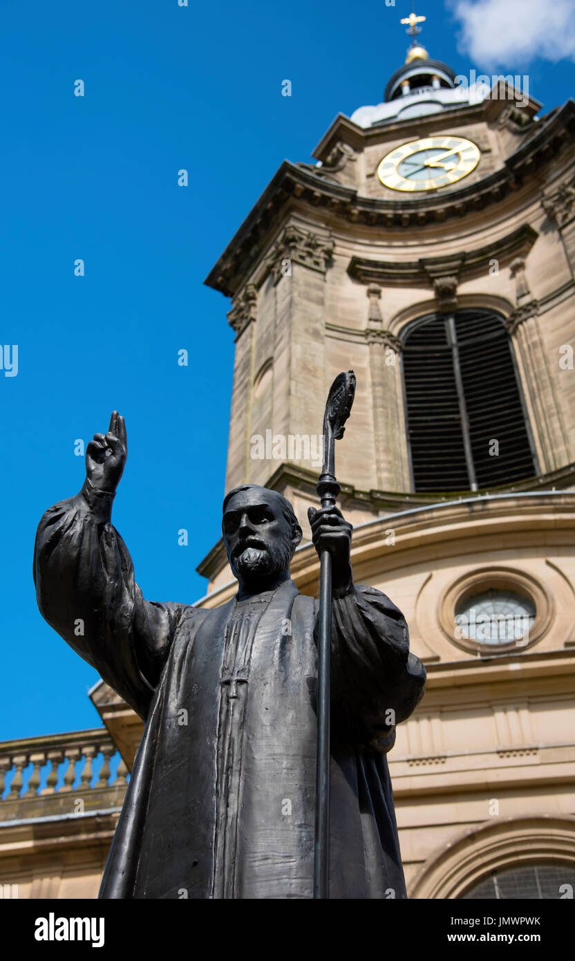 The bronze statue of Charles Gore, 1st Bishop of Birmingham stands ...