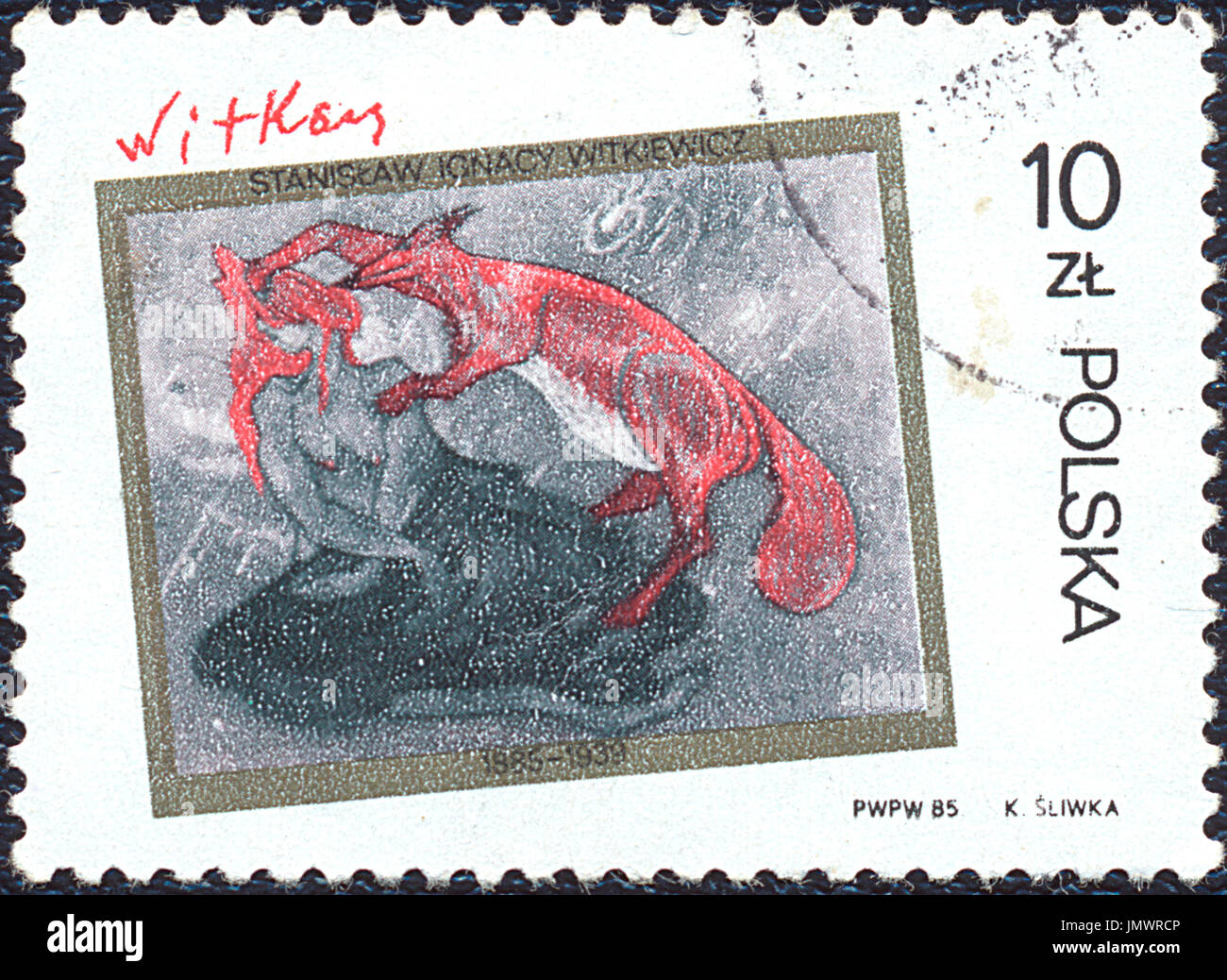 Poland: Postage stamp printed in Poland shows painting of Stanisław ...