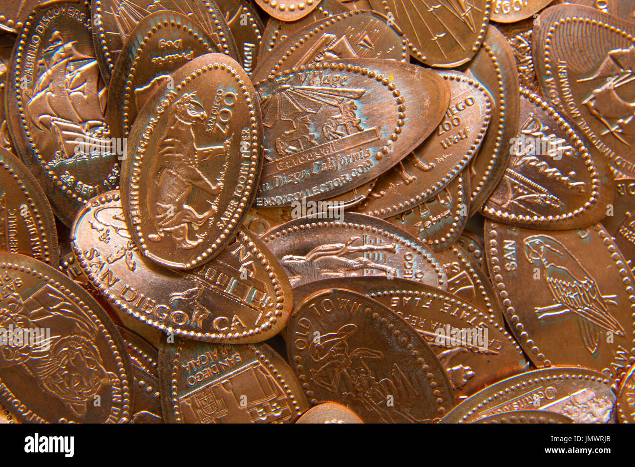 Smashed pennies Stock Photo - Alamy