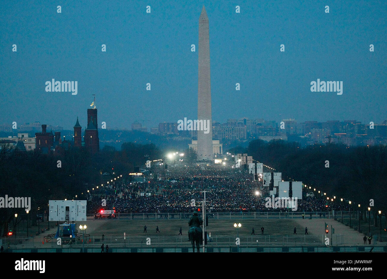 Washington, DC - January 20, 2009 -- People fill the National Mall in ...