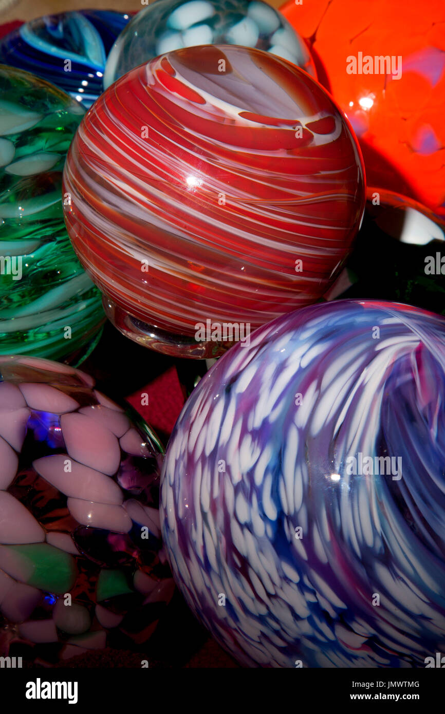 Blown glass floats Stock Photo - Alamy