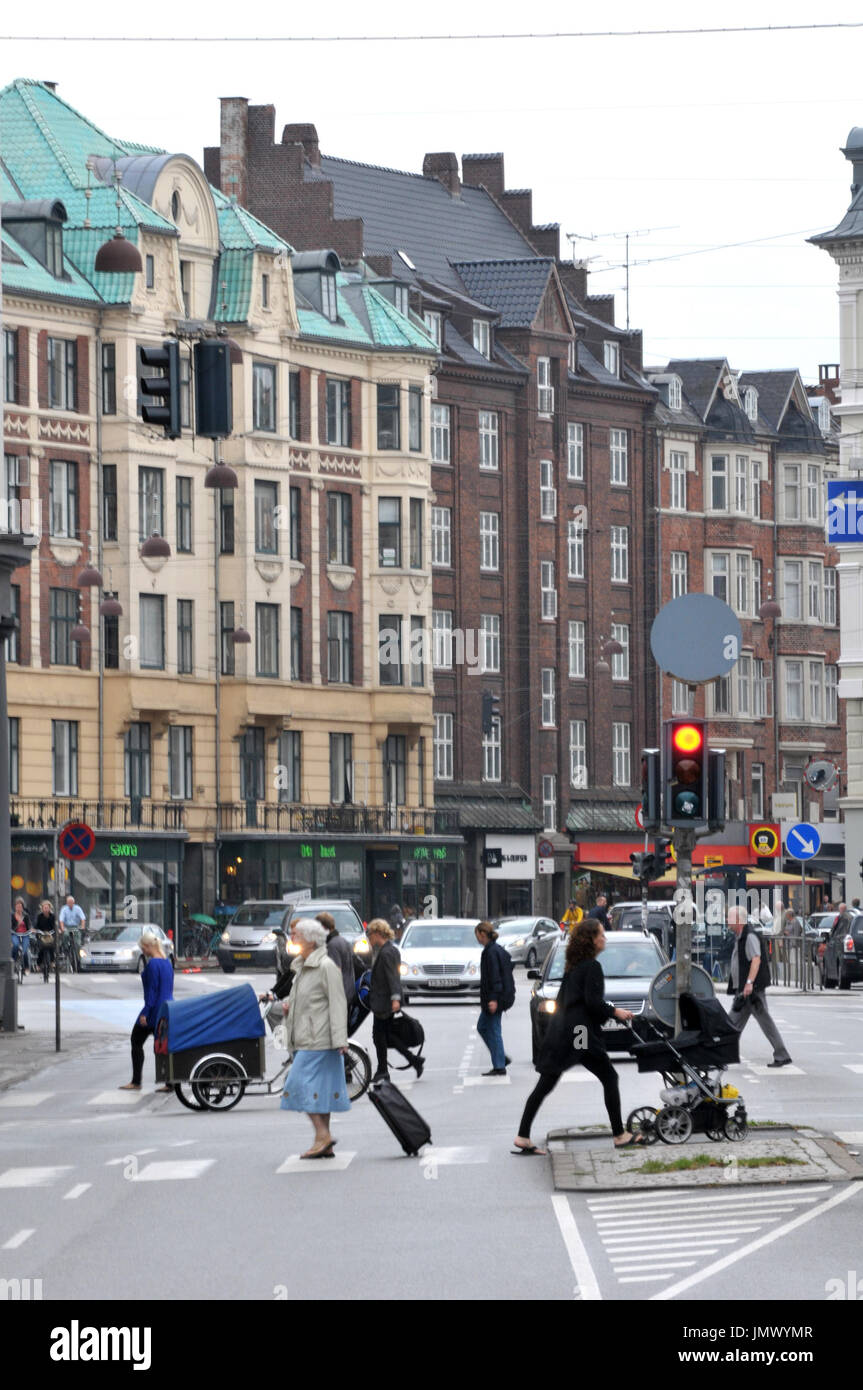 Copenhagen, Denmark - August 10, 2009 -- Osterbrogade, a main street in ...