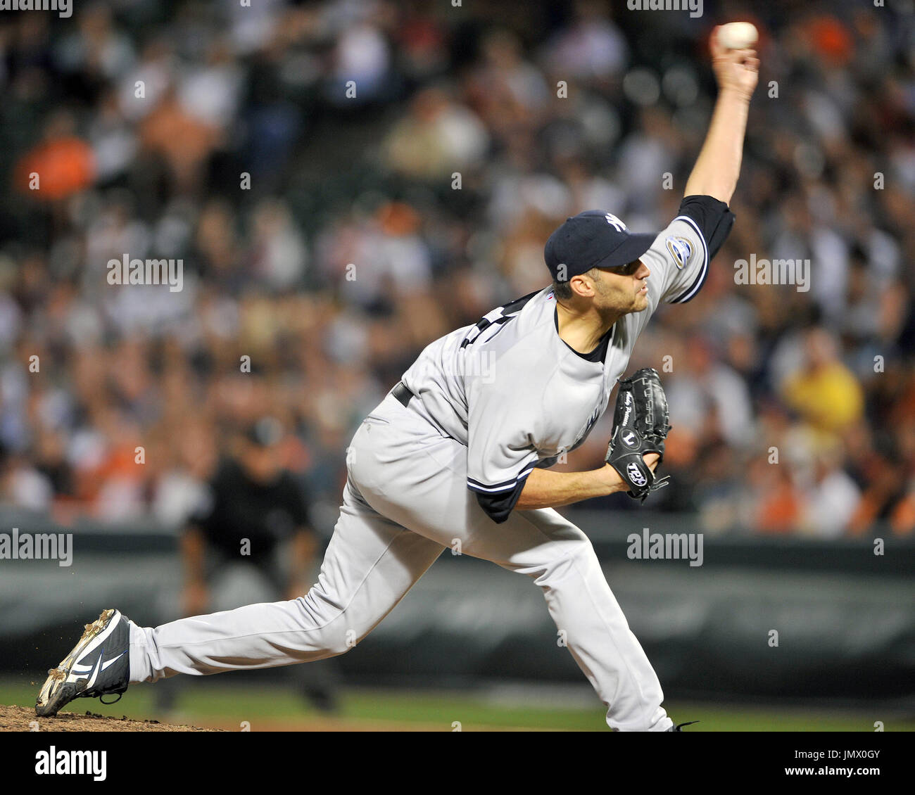 Baltimore, MD - August 31, 2009 -- New York Yankees pitcher Andy ...