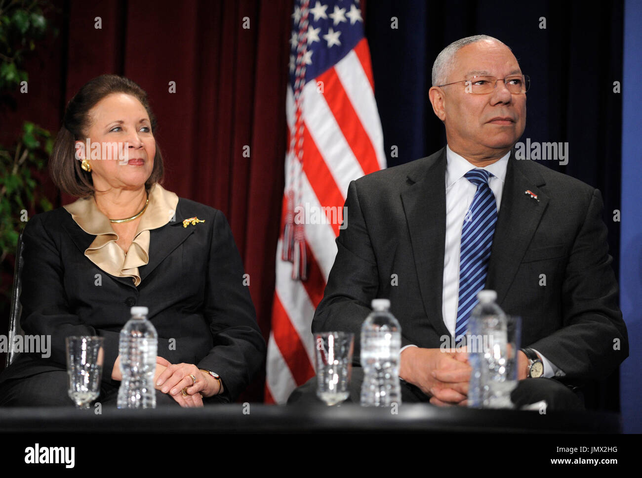 Former United States Secretary of State General Colin Powell, right ...