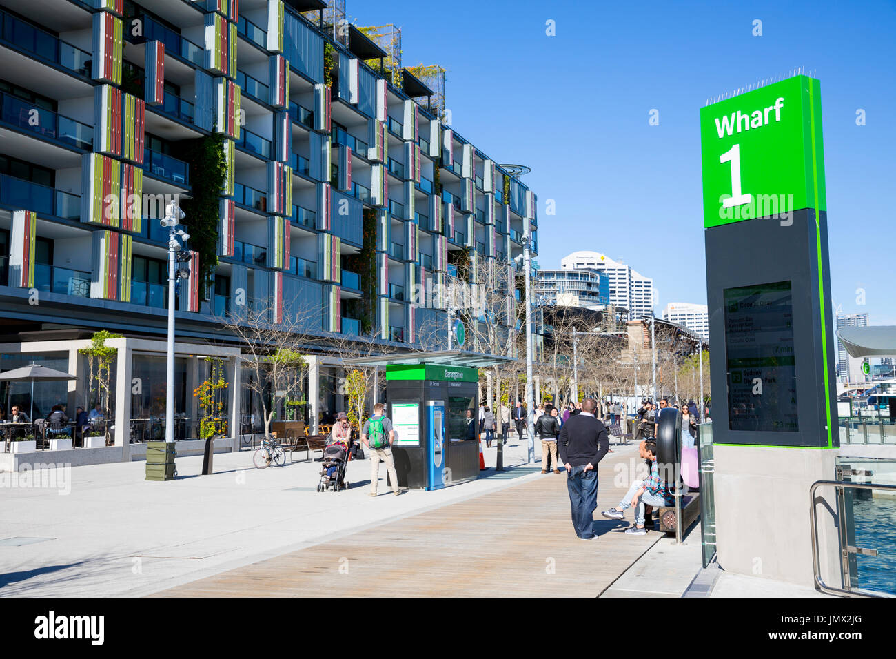 Barangaroo development ferry wharf in Sydney city centre,new south ...