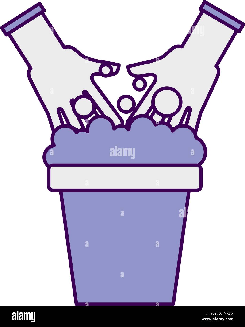 laundry bucket with hands Stock Vector Image & Art - Alamy