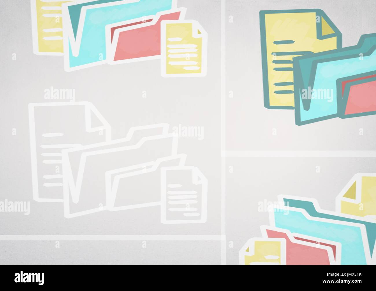 Digital composite of colorful folders and files graphics Stock Photo ...