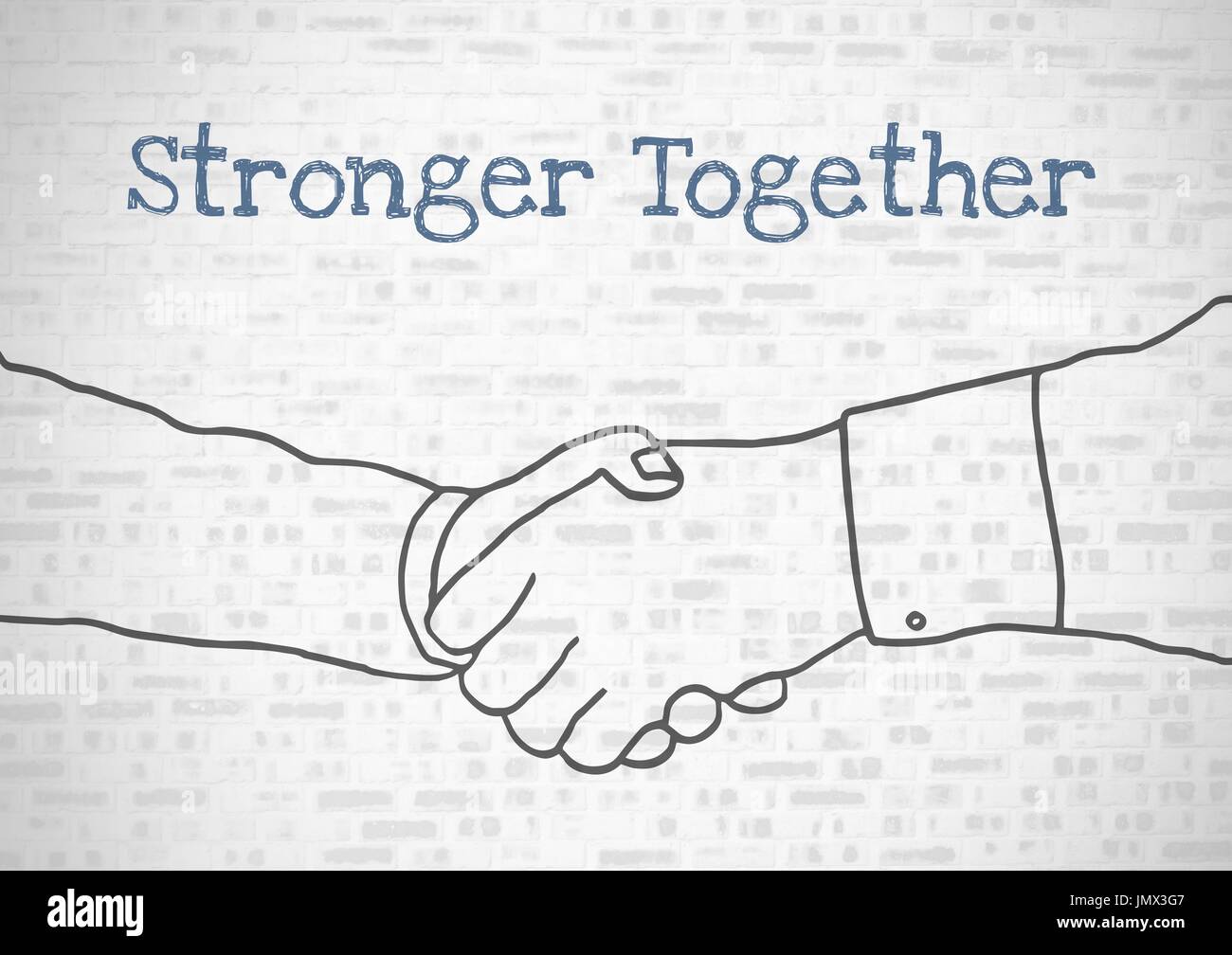 Digital composite of stronger together text with holding hands Stock ...