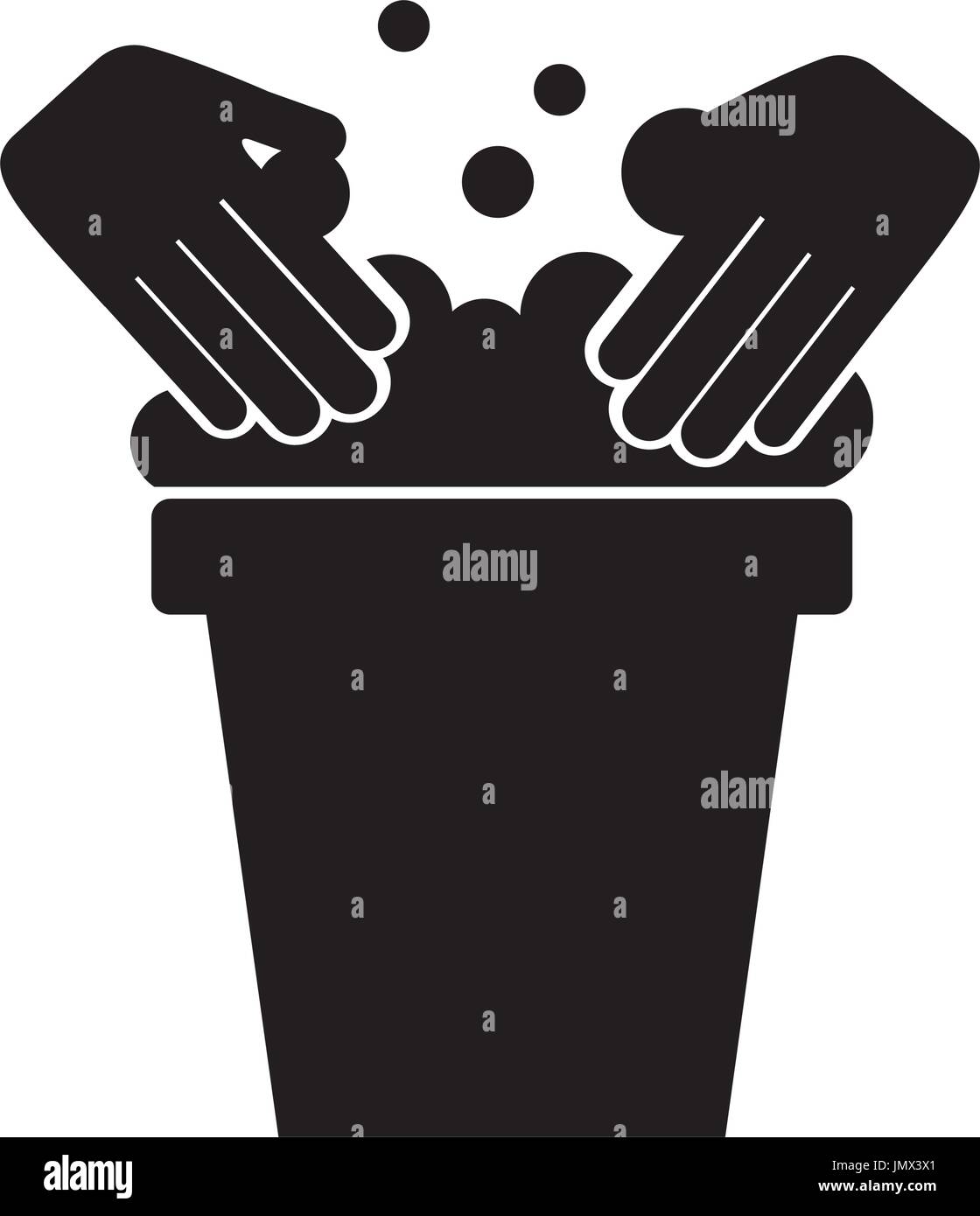laundry bucket with hands Stock Vector Image & Art - Alamy
