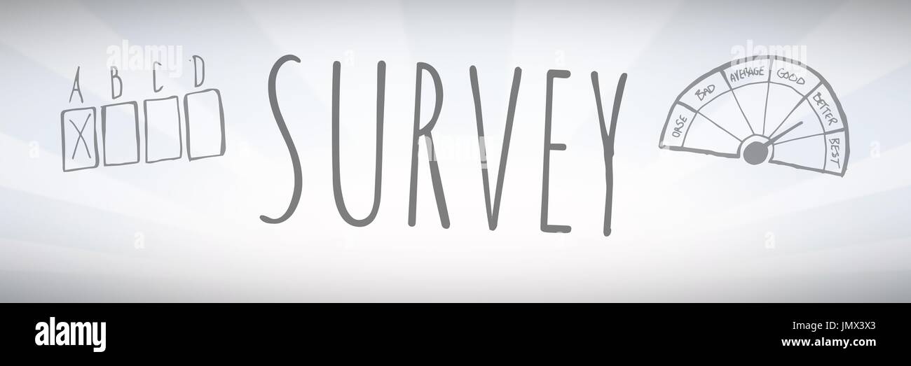 Digital composite of survey graphics with grey background Stock Photo ...