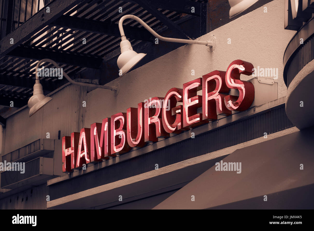 Retro fast food sign hi-res stock photography and images - Alamy