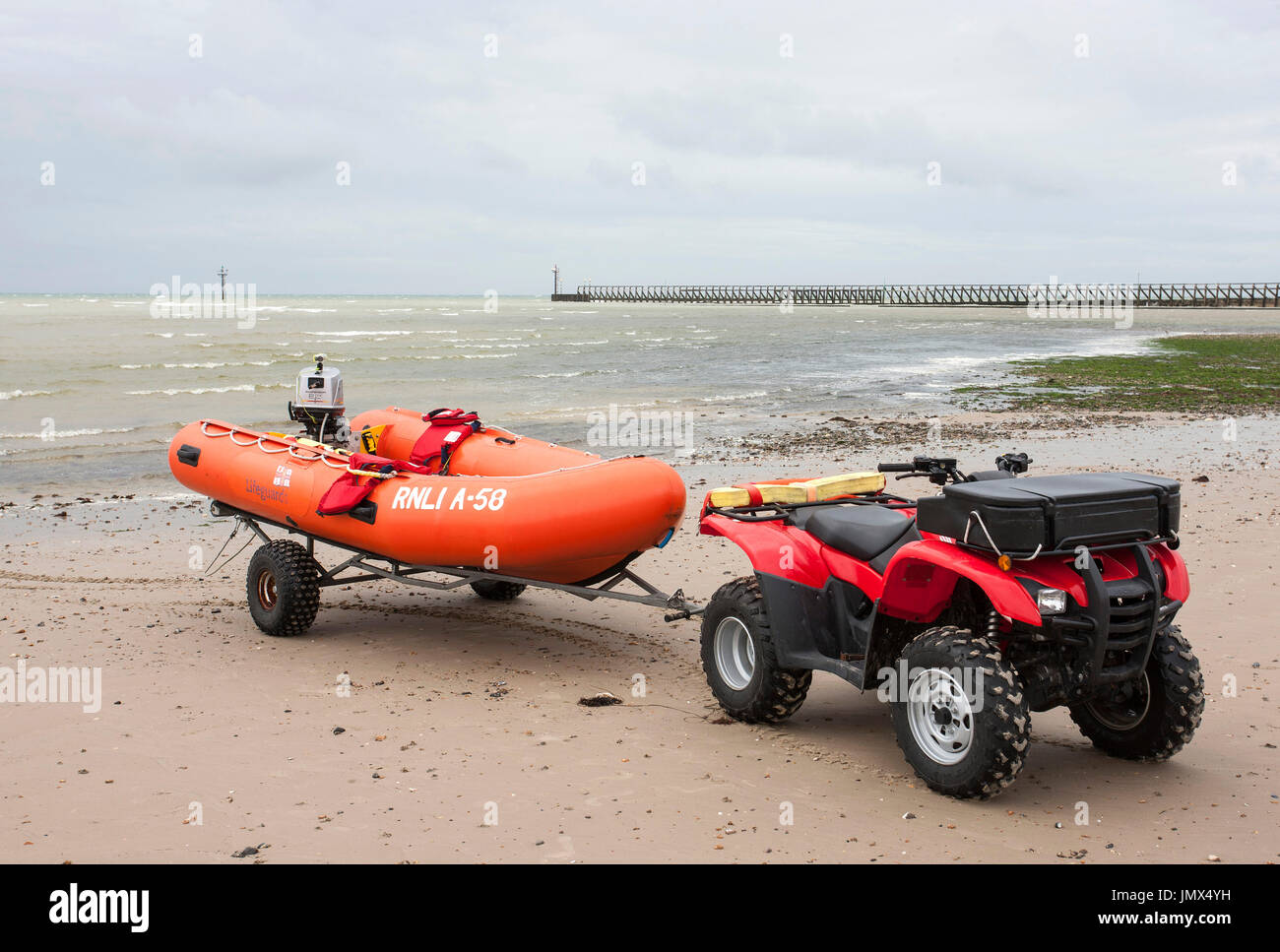 RNLI Safety on Littlehampton Beach West Sussex Stock Photo - Alamy