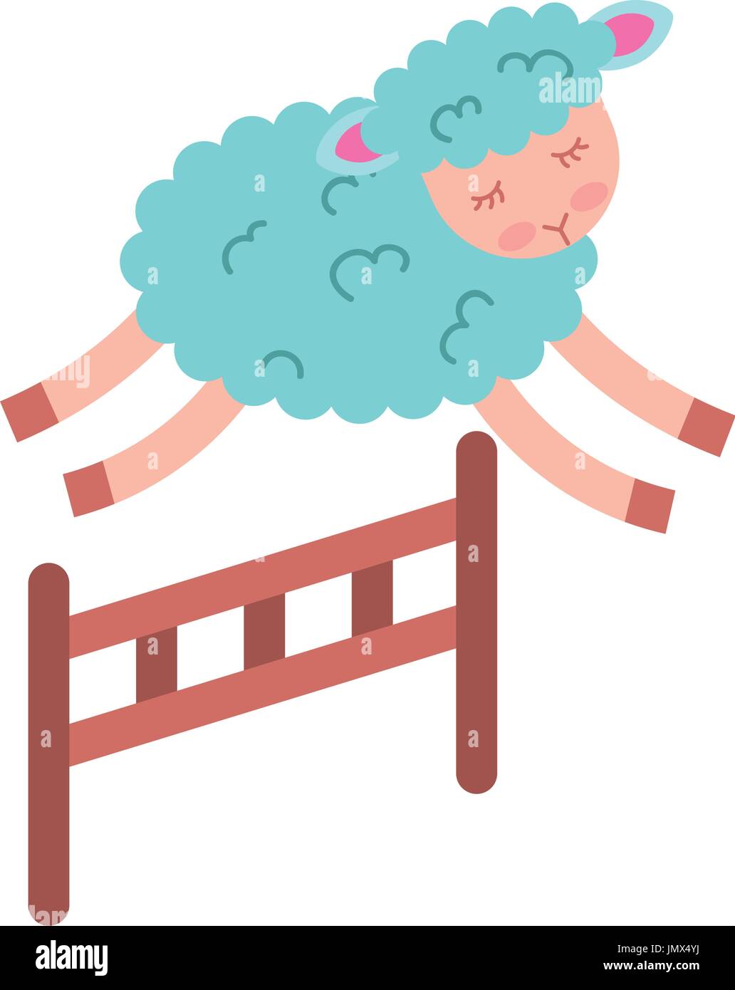 Cute lamb jumping the fence Stock Vector Image & Art - Alamy