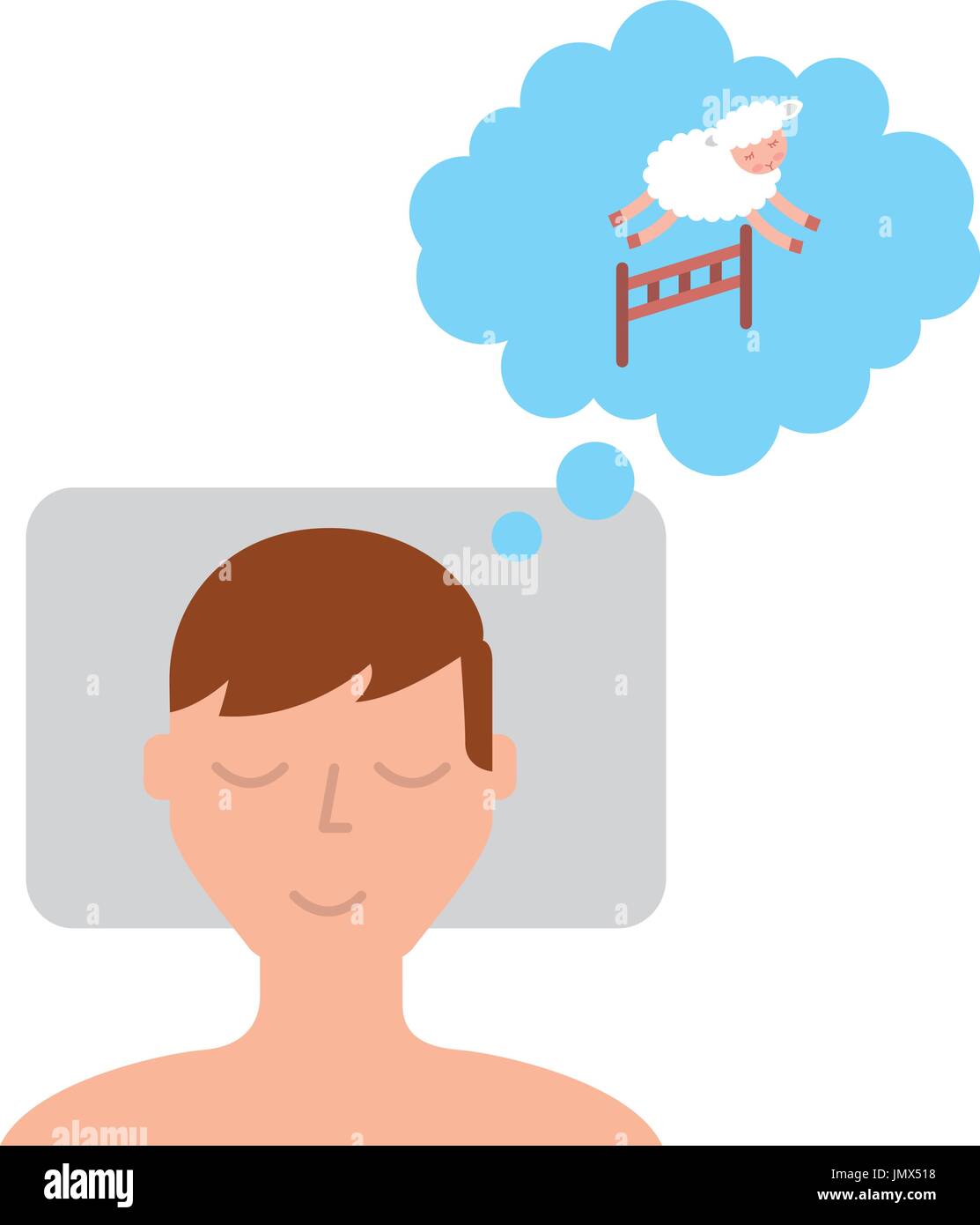 Man counting sheep to sleep Stock Vector Image & Art - Alamy