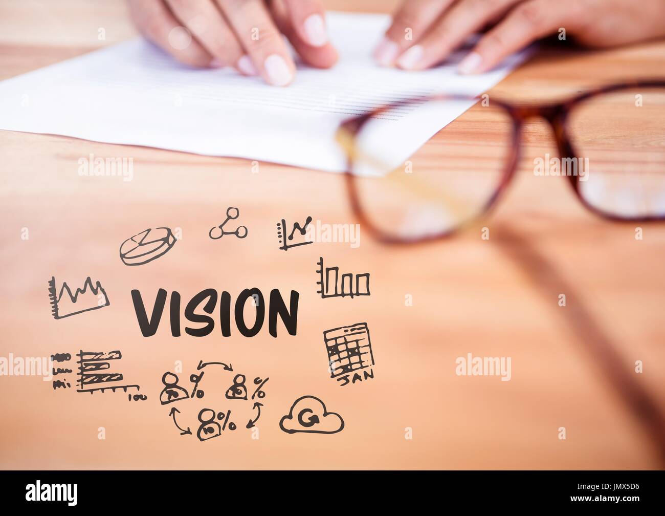 Digital composite of Vision text with person writing Stock Photo - Alamy