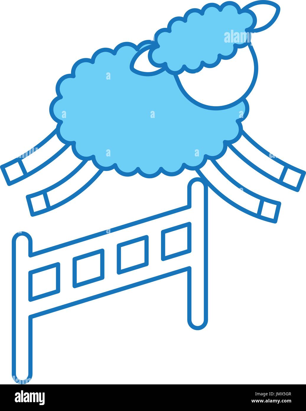 Cute lamb jumping the fence Stock Vector Image & Art - Alamy
