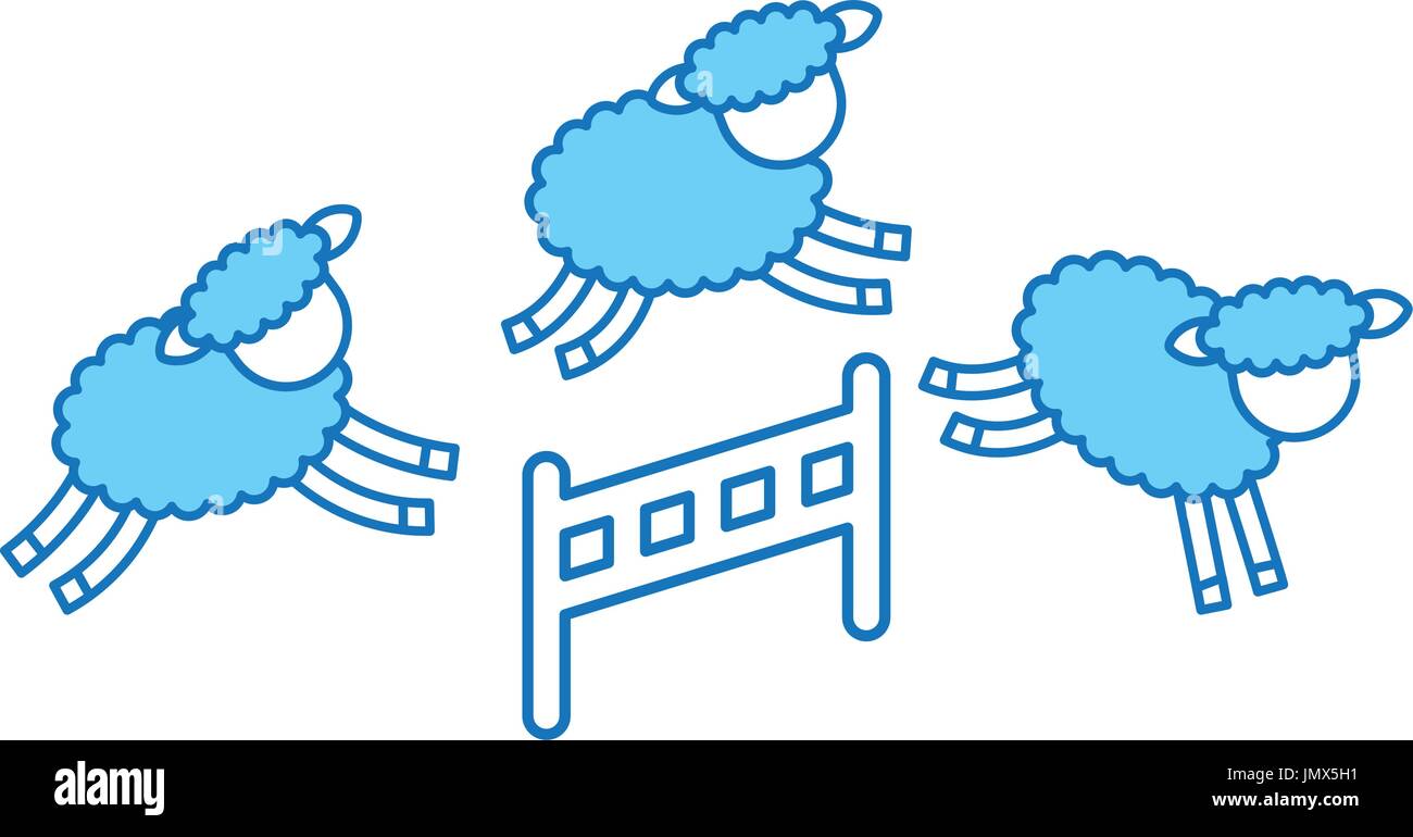 Cute lambs jumping the fence Stock Vector Image & Art - Alamy