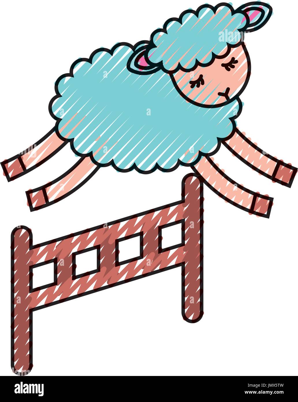 Cute lamb jumping the fence Stock Vector Image & Art - Alamy