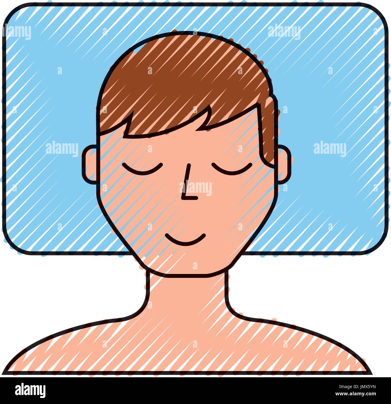 Young male human face sleeping sleep Stock Vector Images - Alamy