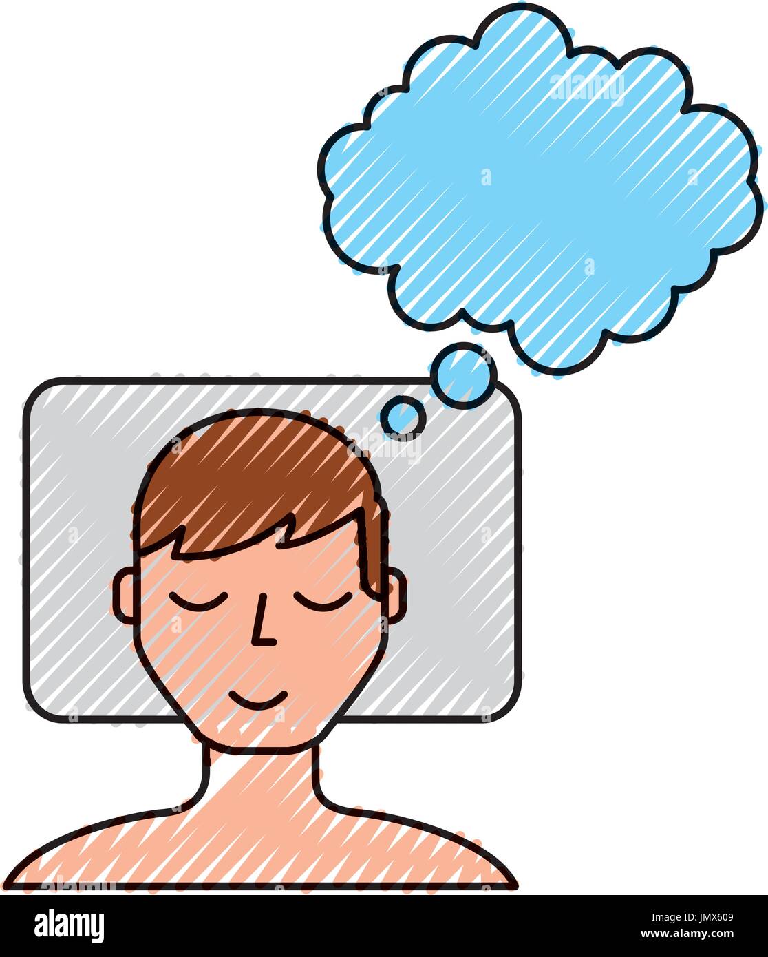 Sleeping man face profile Stock Vector Images - Alamy