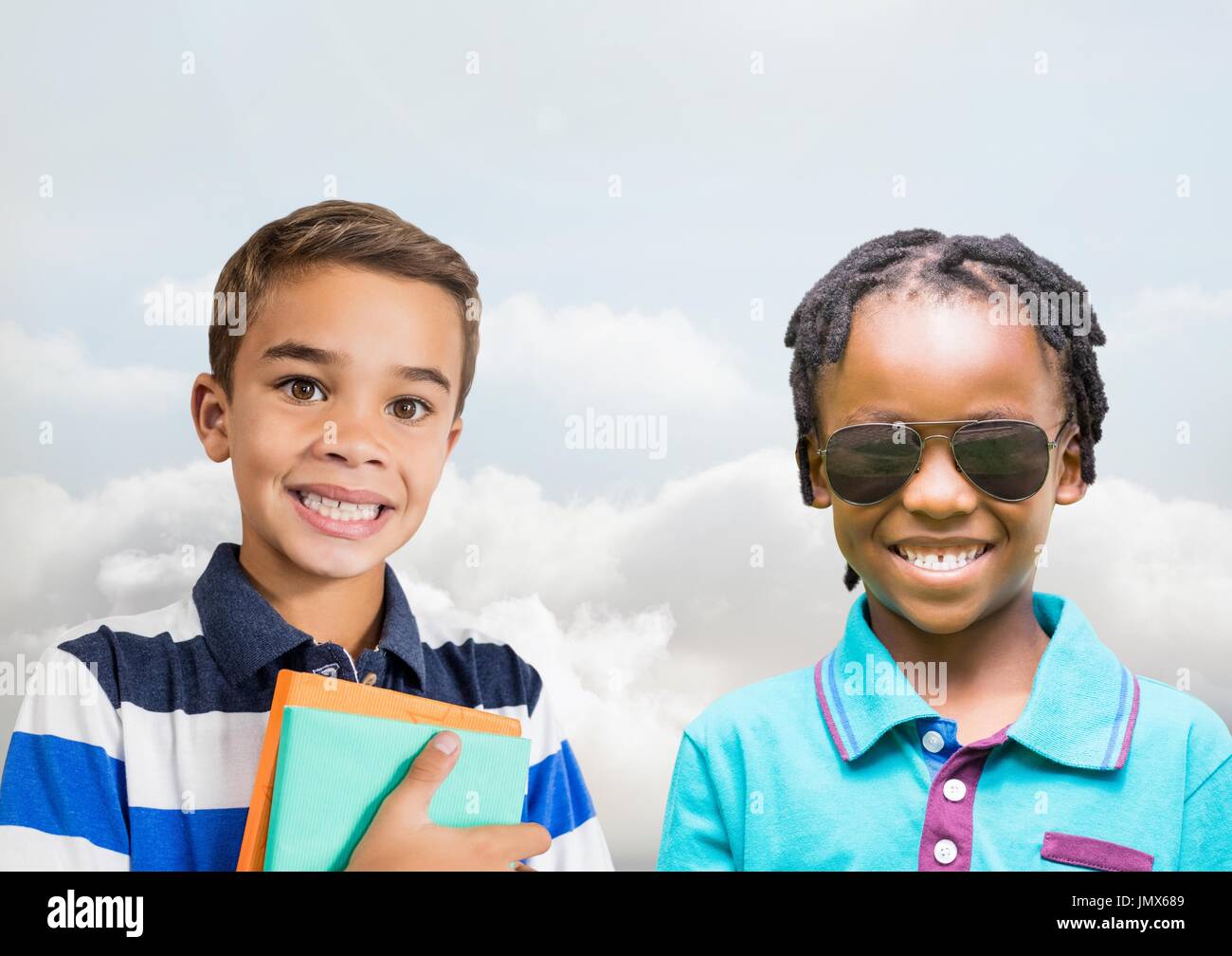 Digital composite of Happy kids with blank background Stock Photo - Alamy
