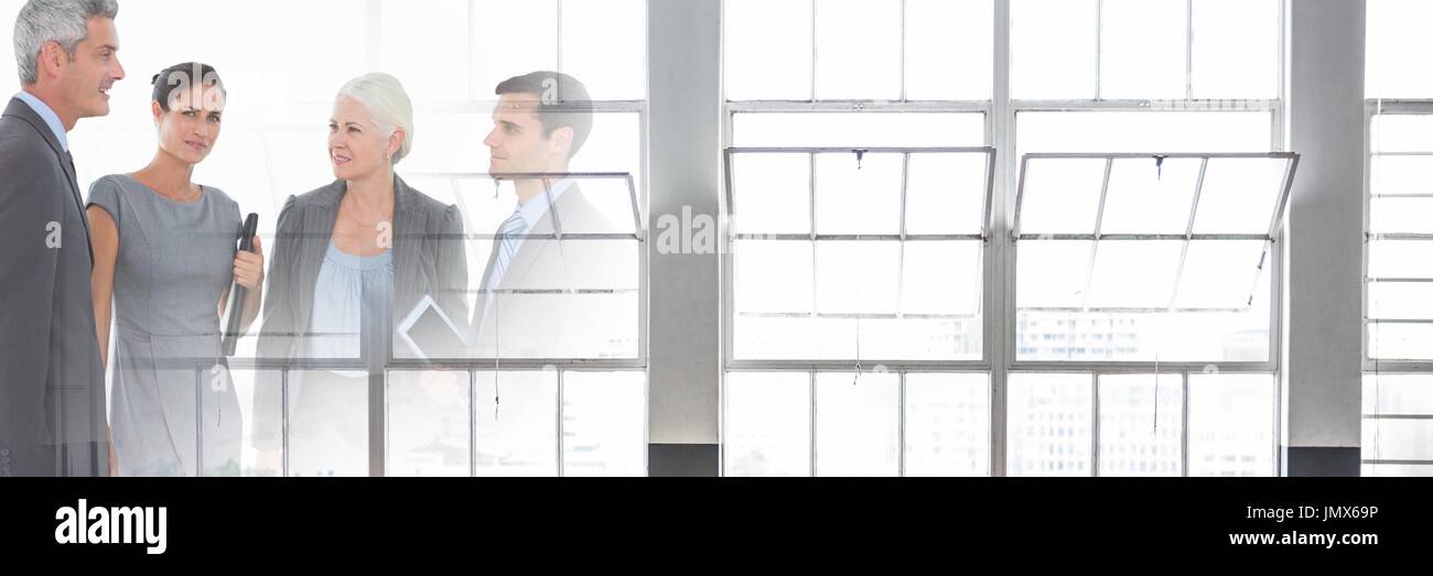 Digital composite of Business people talking Stock Photo - Alamy
