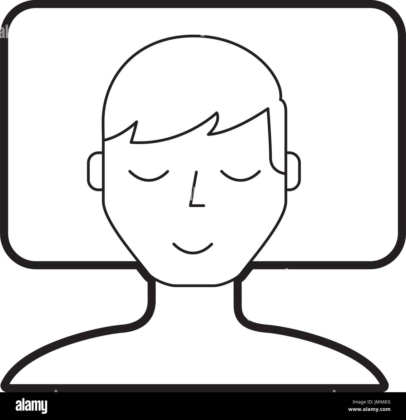 Sleeping man face profile Stock Vector Images - Alamy