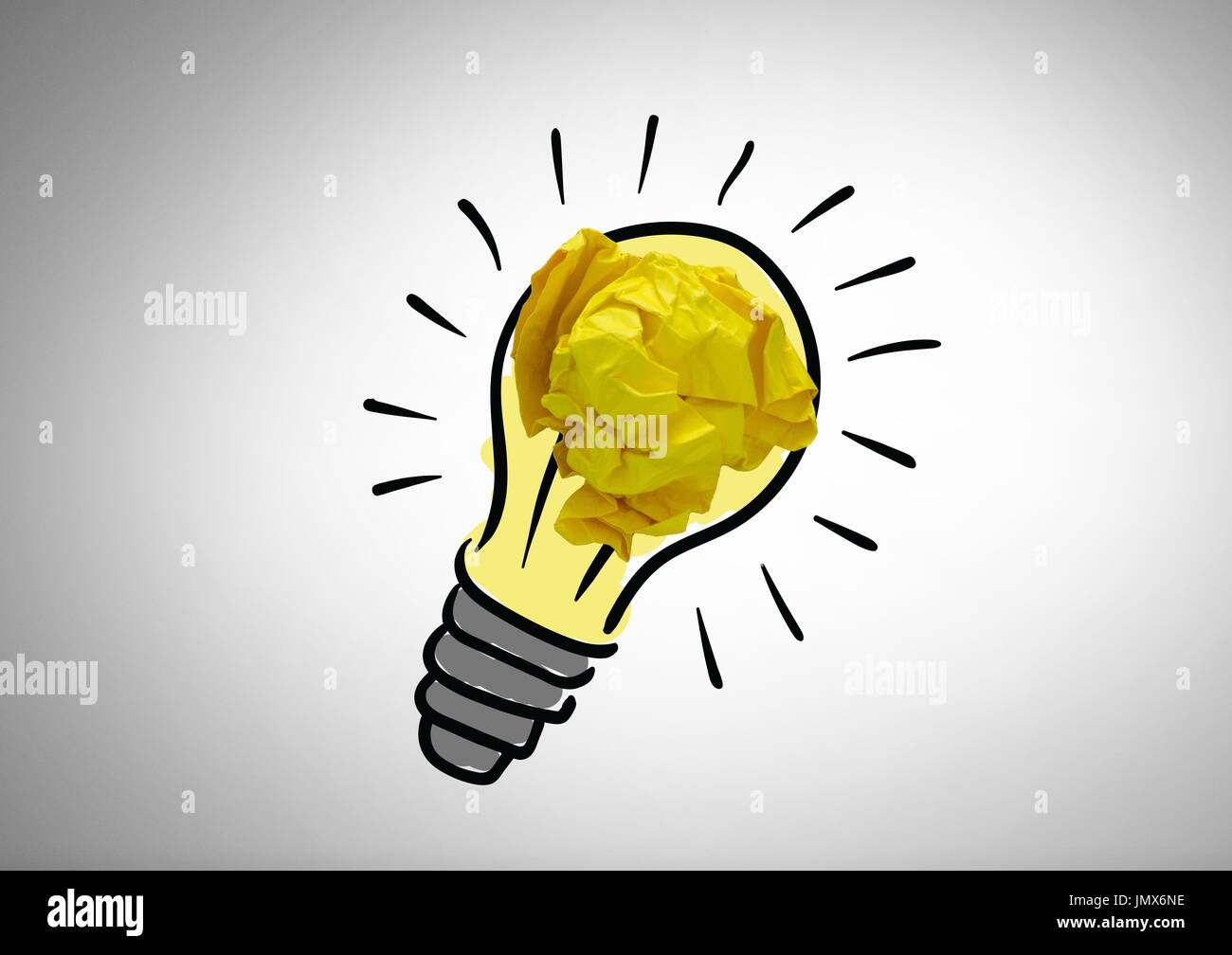 Digital composite of light bulb with crumpled paper ball Stock Photo ...