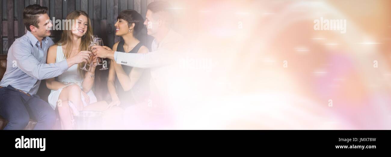 Digital composite of People having fun celebration party with ...