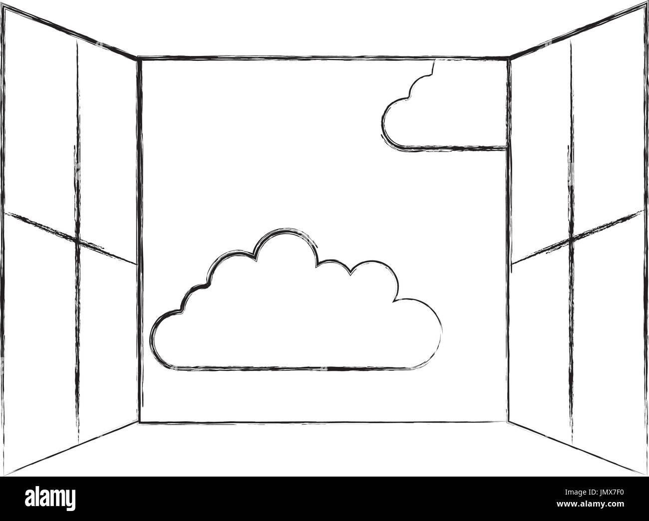 window with clouds sky isolated icon Stock Vector Image & Art - Alamy