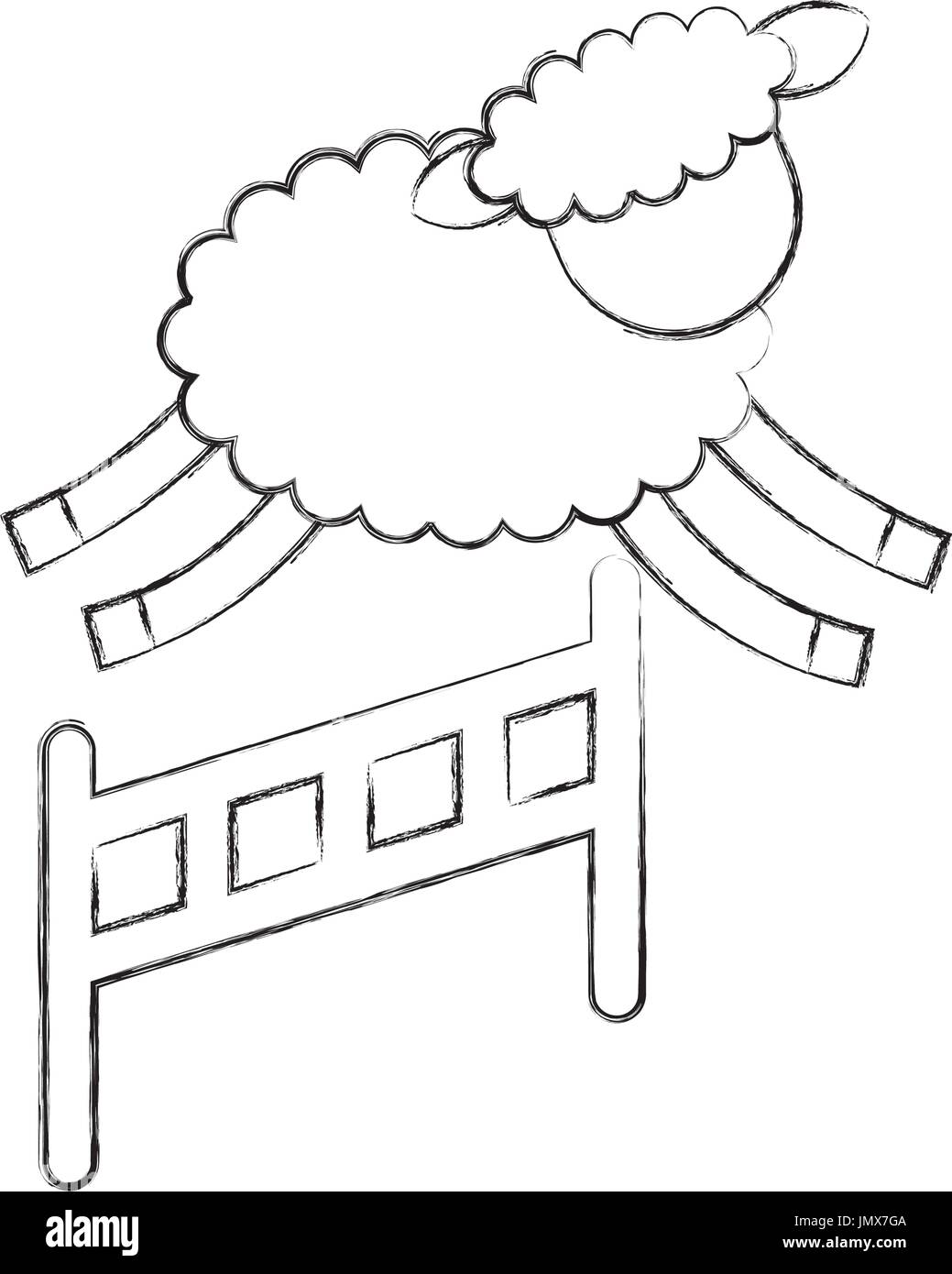 Cute lamb jumping the fence Stock Vector Image & Art - Alamy