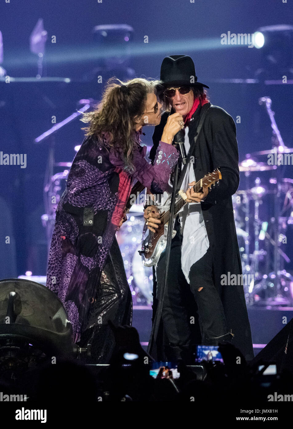 Aerosmith performing live at Meo Arena in Lisbon Featuring: Steven ...