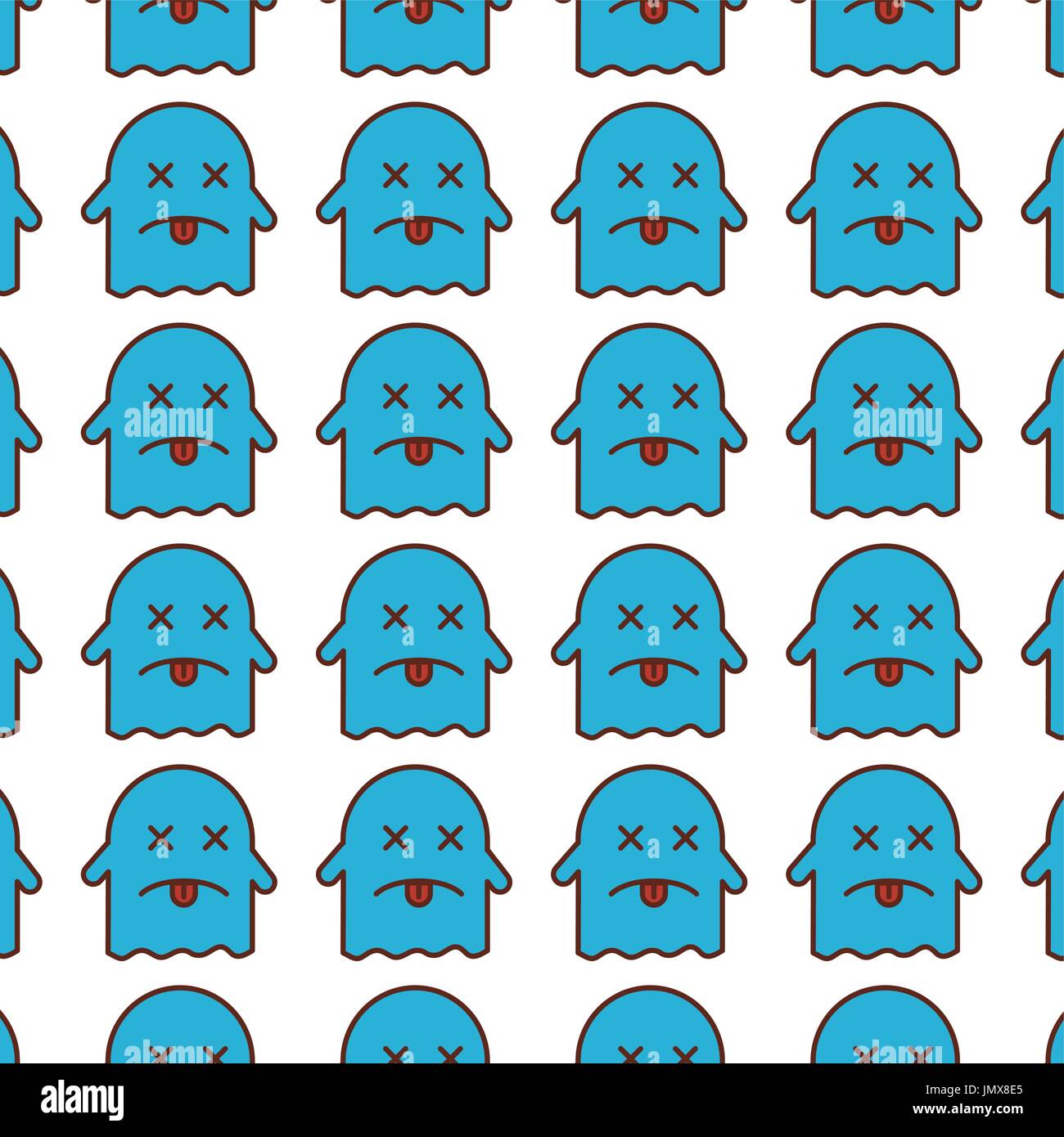 ghost kawaii character pattern background Stock Vector Image & Art - Alamy