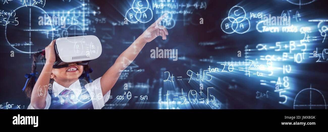 Digitally composite image of mathematical equations with diagram ...