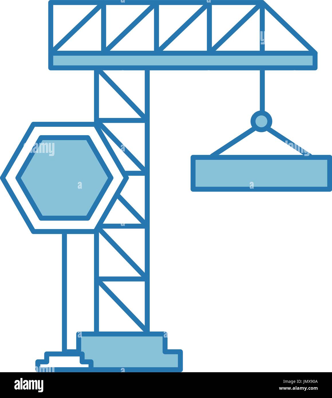crane construction with stop sign Stock Vector Image & Art - Alamy