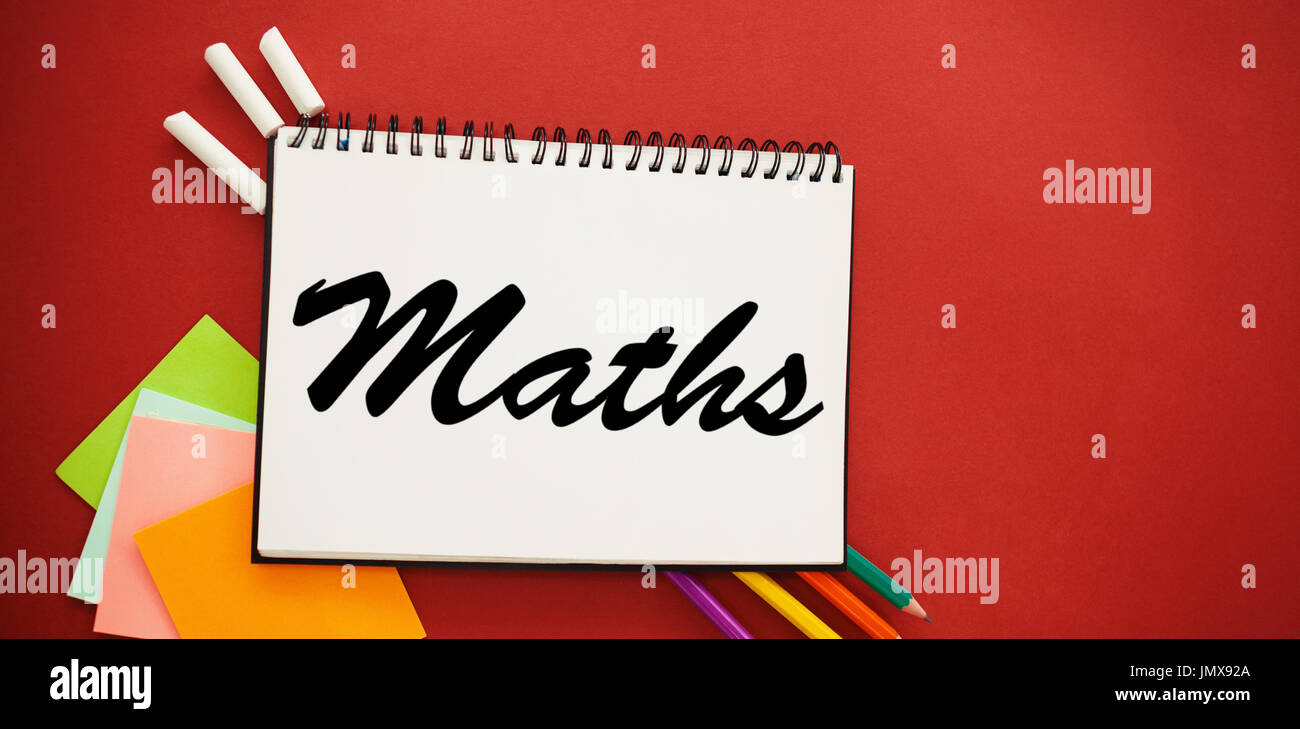 Maths text against white background against high angle view of spiral ...