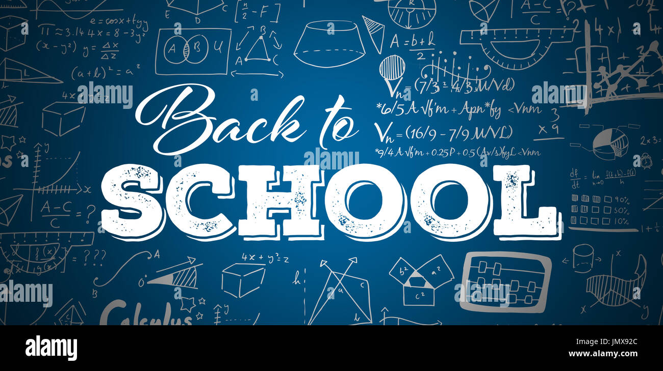 Back to school text over white background against royal blue Stock ...