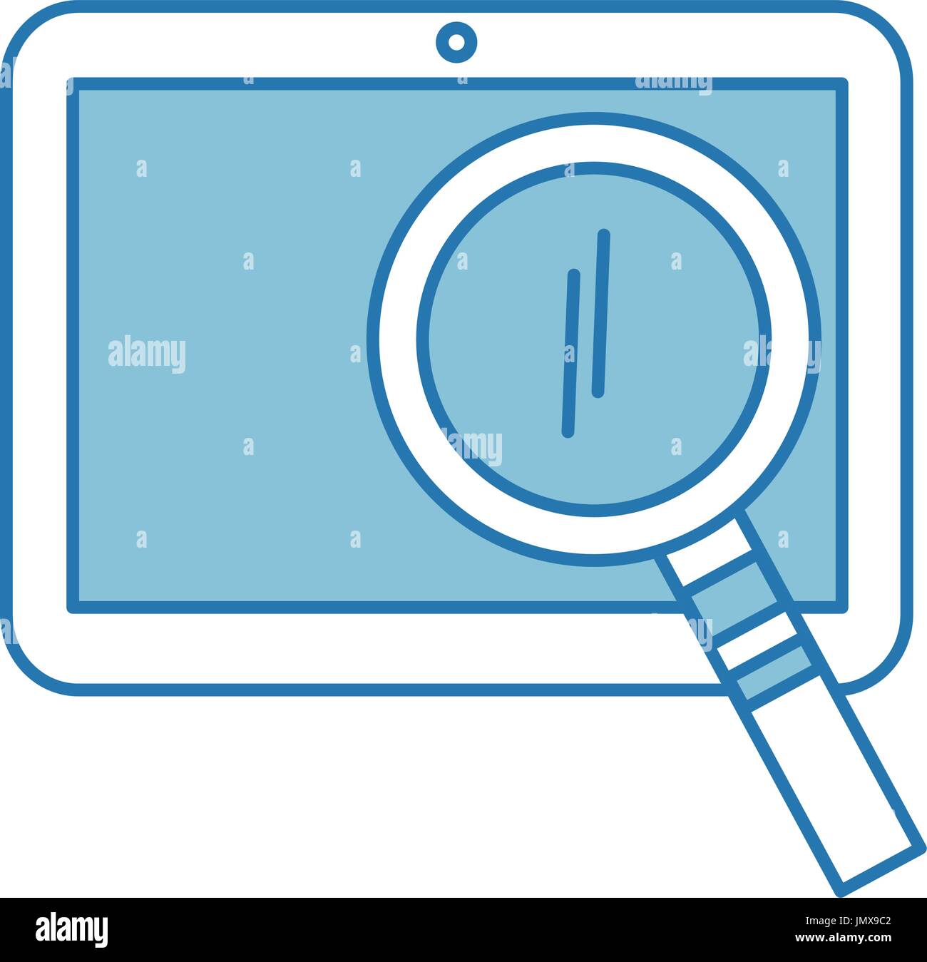 tablet device with magnifying glass Stock Vector Image & Art - Alamy