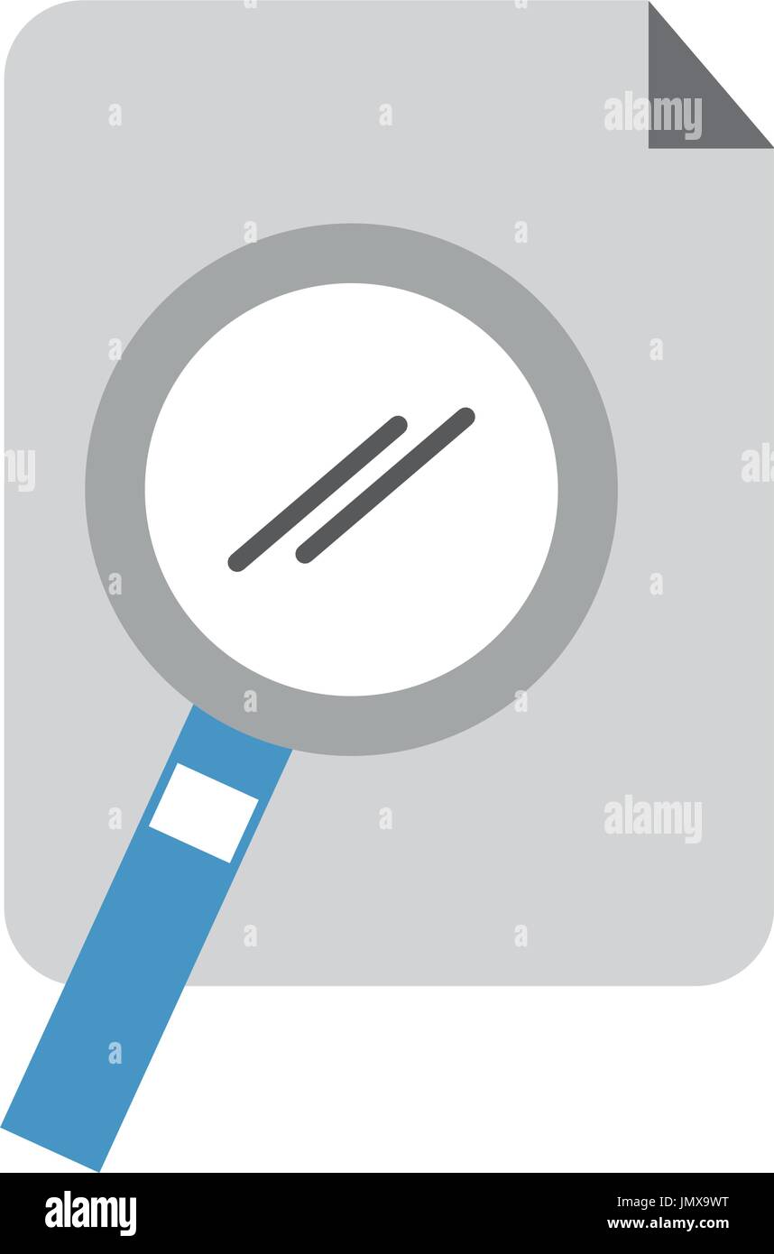 paper document with magnifying glass Stock Vector Image & Art - Alamy