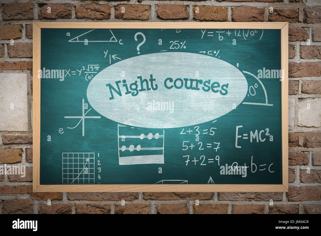 Chalkboard against night courses against green chalkboard Stock Photo ...
