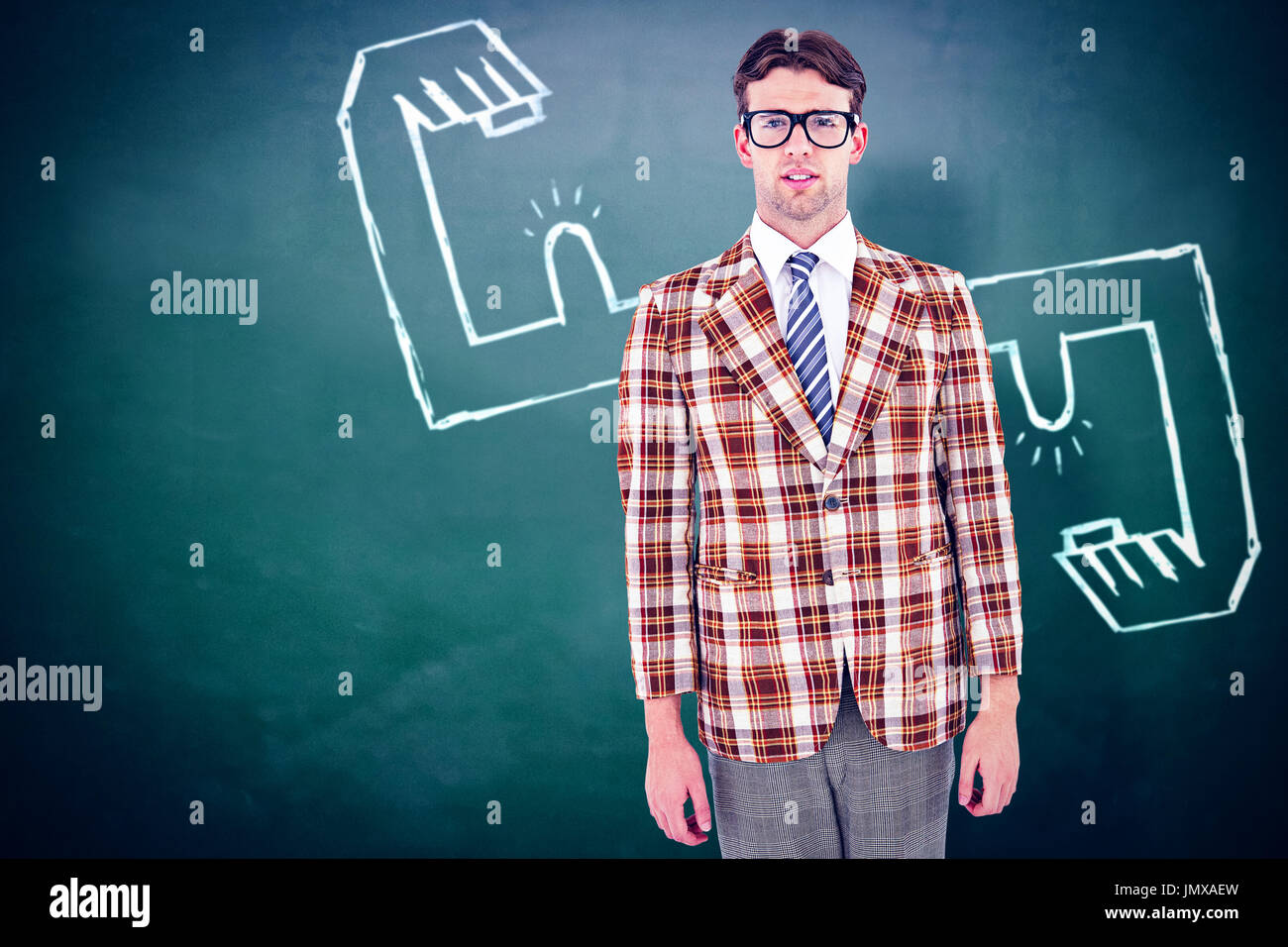 Geek flexing muscles hi-res stock photography and images - Alamy